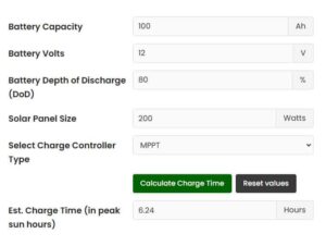 Lithium (LiFePO4) Battery Charge Time Calculator & Formula