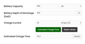 Lithium (LiFePO4) Battery Charge Time Calculator & Formula